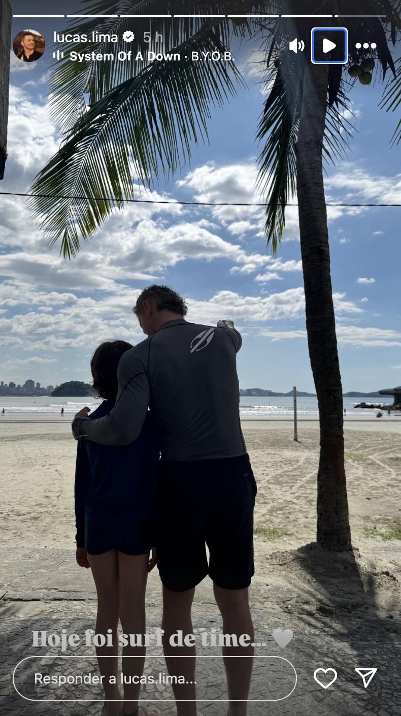 Filho de Sandy e Lucas Lima surge em foto com o pai e impressiona pelo ...